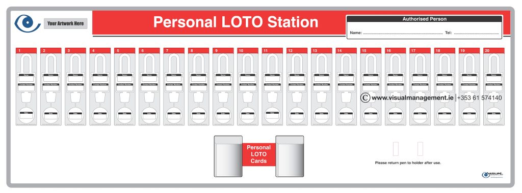 Safety Lock Stations - 20 no. Safety Padlock - Visual Management