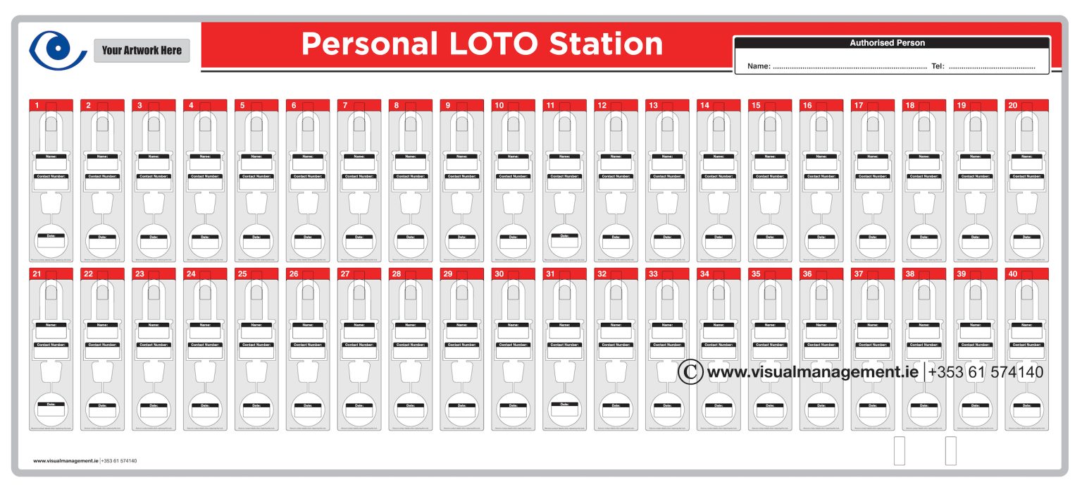Safety Lock Stations - 40 no. Safety Padlock - Visual Management