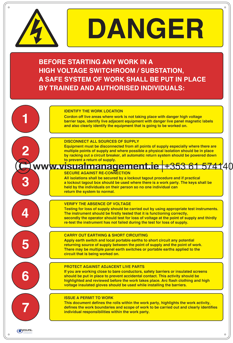 Arc Flash, Resuscitation and Switchroom Signage - Visual Management