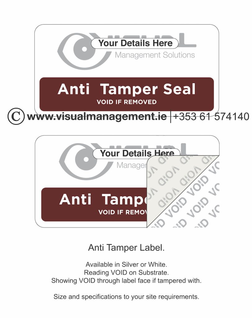 Anti Tamper Decals - VisualManagement